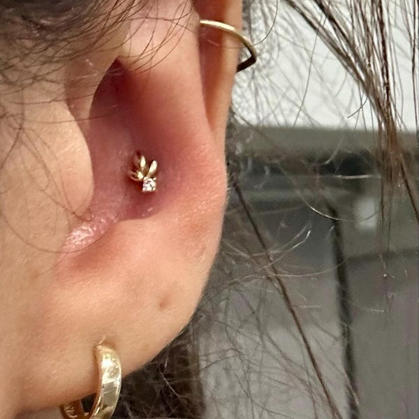 14K Solid Gold Sparkly Double Sequin Double Chain Attachment Triple ...