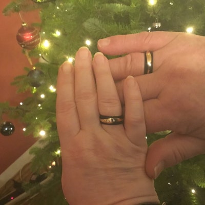 Stainless Steel Partner Rings Friendship Ring With Cubic Zirconia ...