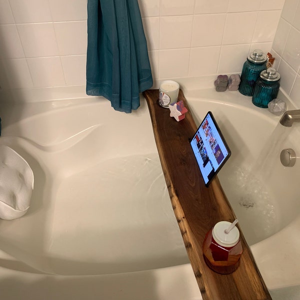 Bath Caddy | Luxurious Personal Spa Made Using Cherry or Walnut Live ...