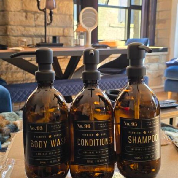 Amber Glass Apothecary Jar Reed Diffuser With White, Grey or Black ...