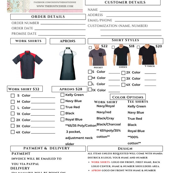 15 Editable Order Forms Bundle, Invoice Tumbler Tshirt Custom Order ...