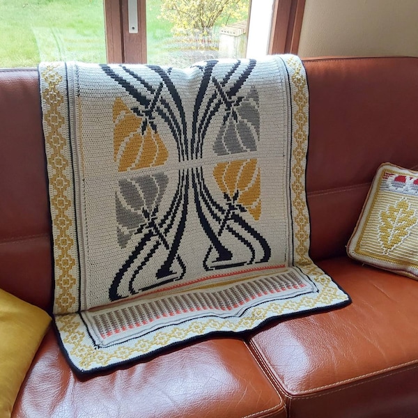 1925's Art Deco Mosaic Crochet Blanket Pattern - Etsy