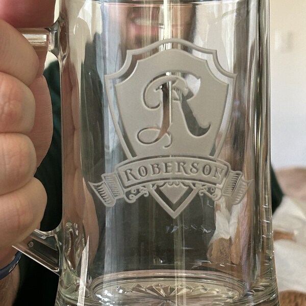 Custom Beer Mug / Monogram Beer Mug / Custom Beer Glasses / Etched Beer ...