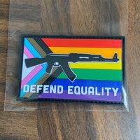 AK-47 Defend Equality Progress Pride Flag PVC Patch With Hook and Loop ...