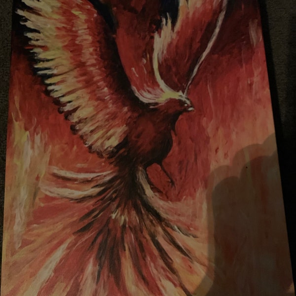 Phoenix Rising Above the Ashes Canvas Print - Etsy