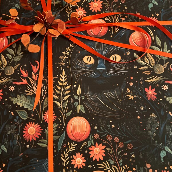 Gothic Ravens Hidden in Foliage Wrapping Paper, Mythology Witchcraft ...