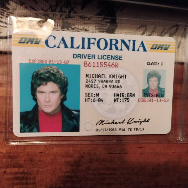 Knight Rider - Michael Knight Prop ID Karte KITT David Hasselhoff - Etsy.de