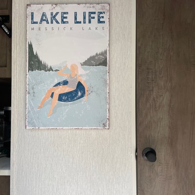 Vintage Lake Superior Sign Custom Coastal Art Print, Vintage Tubing ...