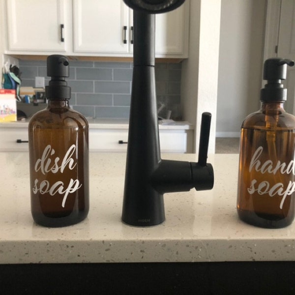 Soap Label Decals / Kitchen Decor / Hand Soap Label / Dish Soap Label ...