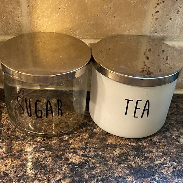 Kitchen Canister Labels, Flour Canister Decals, Dry Goods Decals, Sugar ...
