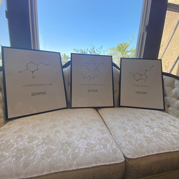 Molecule Print Dopamine Science Poster Chemistry Gift for Students ...