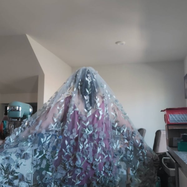 POPPY - Colourful Wildflower Embroidered Wedding Veil. Handmade to ...