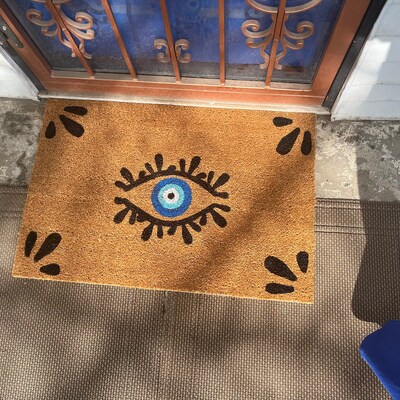 Evil Eye Doormat Boho Home Goodluck Doormat Custom Doormat Amida by Zaa ...
