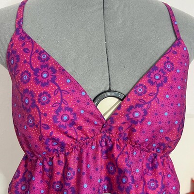 Cross Strap Tie Back Ruffle Hem Cami Top Sewing Pattern Printable ...