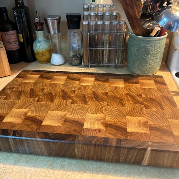 Personalised Maple End Grain Cutting Board, Custom Butcher Block ...