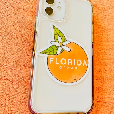 Watercolor Florida Grown Orange Die Cut Sticker - Etsy