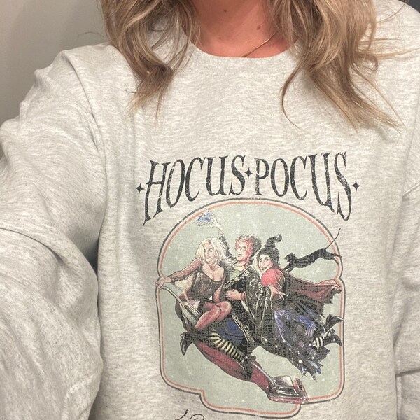 Retro Hocus Pocus Sweatshirt, Sanderson Pullover Sweatshirt, Halloween ...