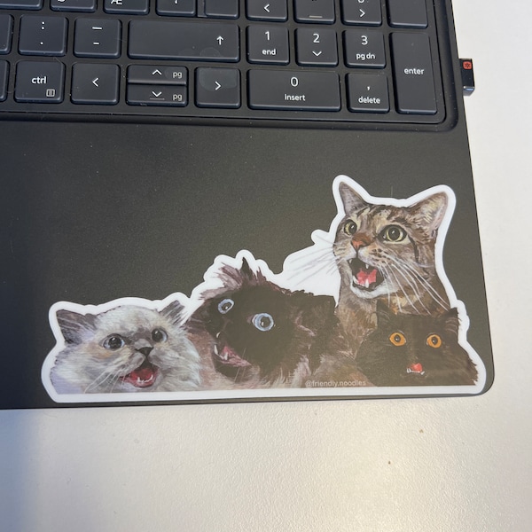 Meowing Cats Sticker - Etsy