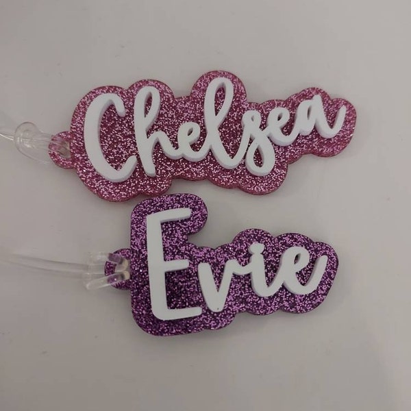 Acrylic Kids Bag Tag| Colourful Bag Tag | Personalised Bag Tag for Kids ...