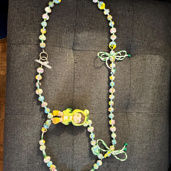 Handmade Crossbody Phone Strap Hand Painted Beads With Figure Toy ...