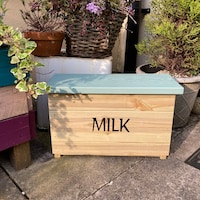 Doorstep Wood Milk Box. Porch Milk Storage Box. Milk Bottle Boxes ...