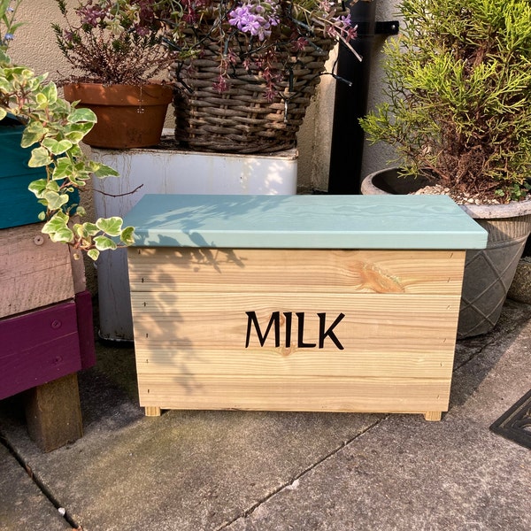 Doorstep Wood Milk Box. Porch Milk Storage Box. Milk Bottle Boxes ...
