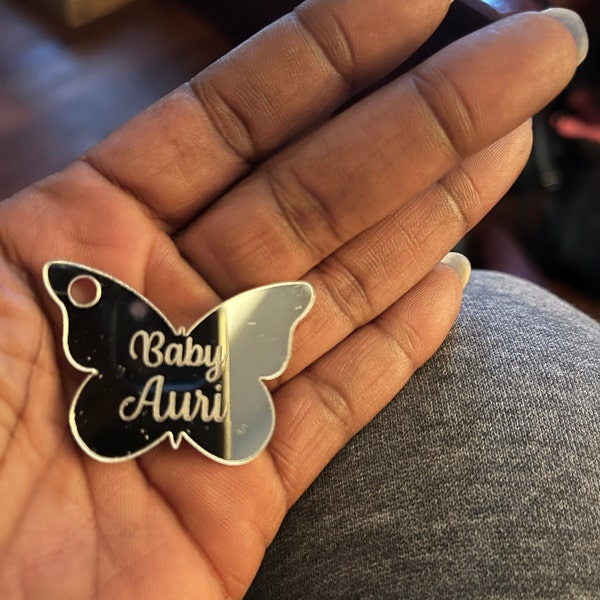 Custom Acrylic Mirror Tag, Custom Baptism Tag, Custom Birthday Tag ...