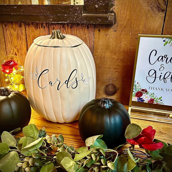 Custom Card Box Vinyl Decal Sticker for Wedding Cards Sign, Rose Gold ...