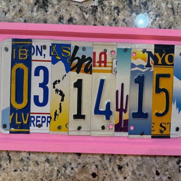 Custom Rustic Empty Wood License Plate Display Frame With Key Hooks ...