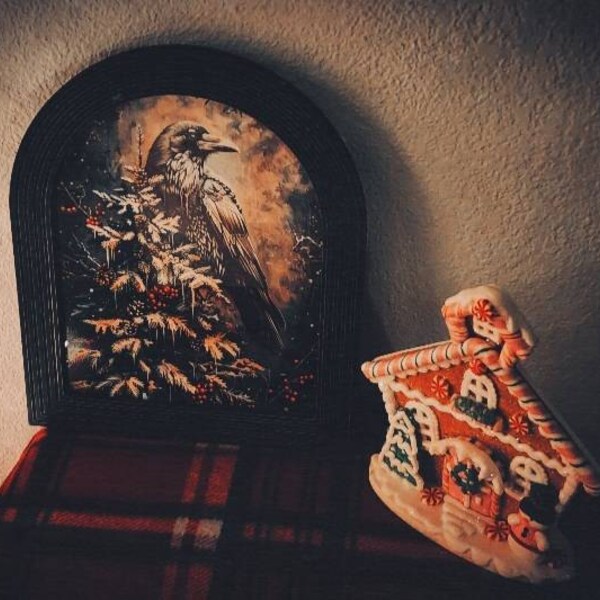 Creepy Christmas Ravens Winter Print Spooky Christmas Tree Digital Art ...