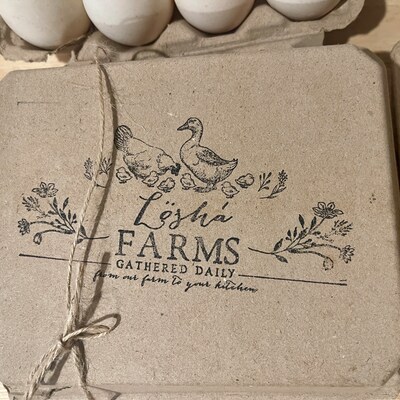 Floral Wreath Chicken Rubber Stamp Egg Carton Stamp Farm Stamp Fresh ...