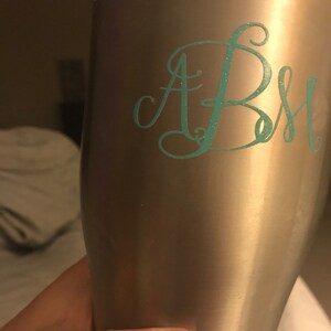Yeti Cup Monogram Decal Monogram Tumbler Decal, Vinyl Monogram Decal ...