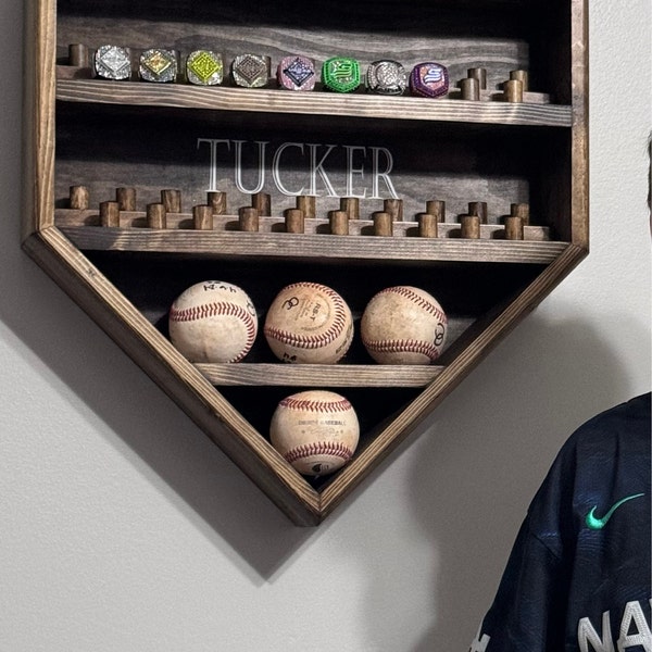 Softball Ring and Medal, Ribbon Display Holder Personalization - Etsy