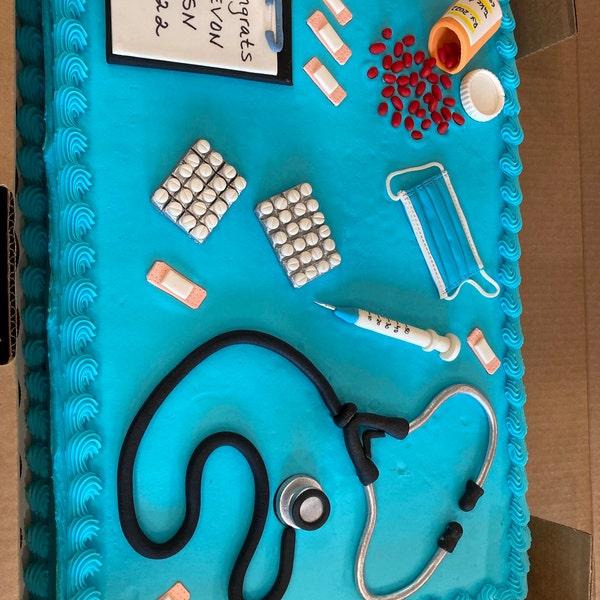 Fondant Medical Cake Topper - Fondant Stethoscope - Doctor Toppers ...