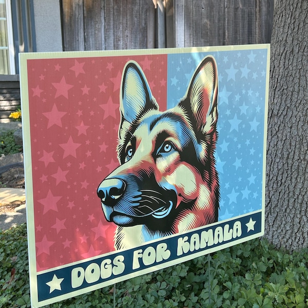 Dogs for Kamala Yard Sign, Dog Moms for Harris Sign, Dog Dads for ...