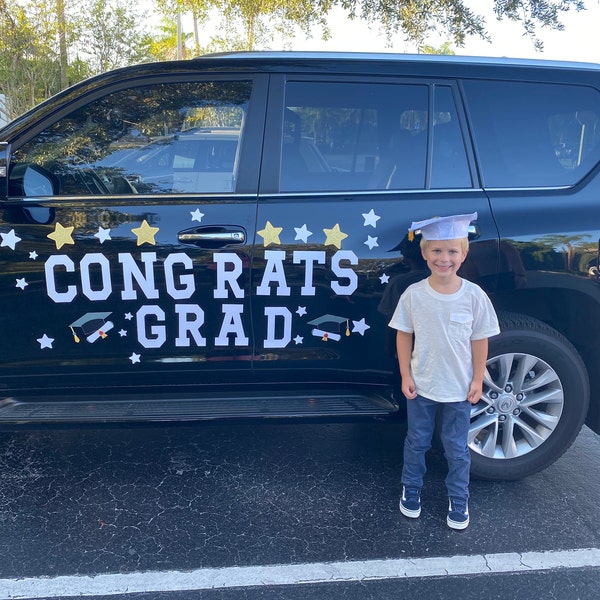 Magnetic Car Decoration Congrats Grad Banners | Graduation Car Parade ...
