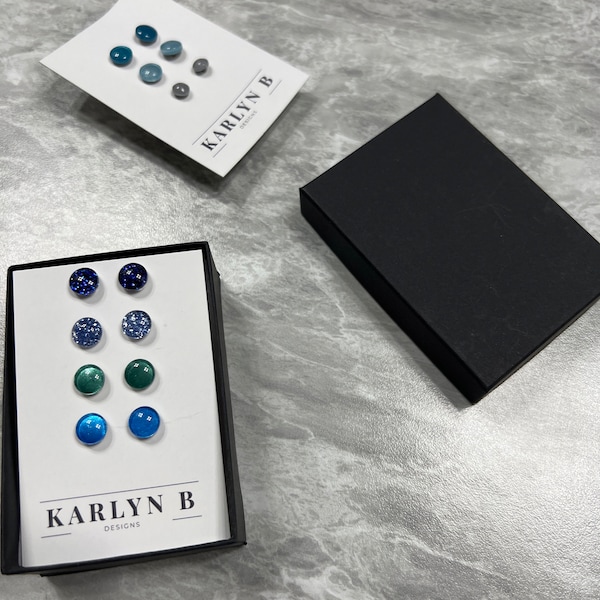Build Your Own Four Pair Stud Earring Set - Colorful Dot Earrings ...