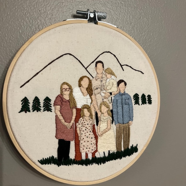 Custom Embroidered Portrait | Family Portrait | Friends Portrait ...