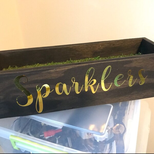 Wedding Sparklers Box, Barn Wood Sparklers Moss Box, Woodland Forest ...