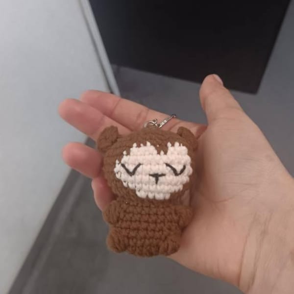 Crochet Monkey With Banana Keychain, Crochet Baby Monkey Keychain ...