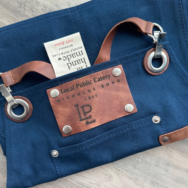 Custom Logo Apron for Men and Women With Personalized Embroidery Name ...