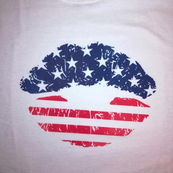 Flag Lips SVG 4th of July SVG | United States Flag SVG Independence Day ...
