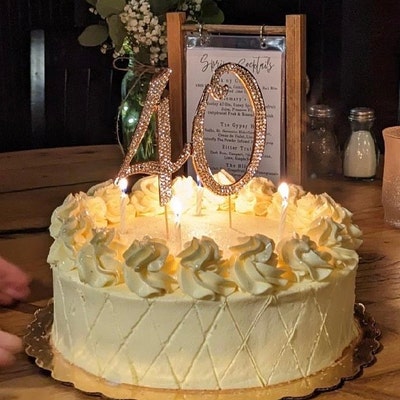 40 Birthday or Anniversary Cake Topper ROSE GOLD Number 40 Cake ...