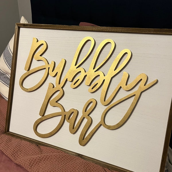 Bubbly Bar Wood Sign, Wedding Backdrop, Wedding Bar Sign, Bride to Be ...