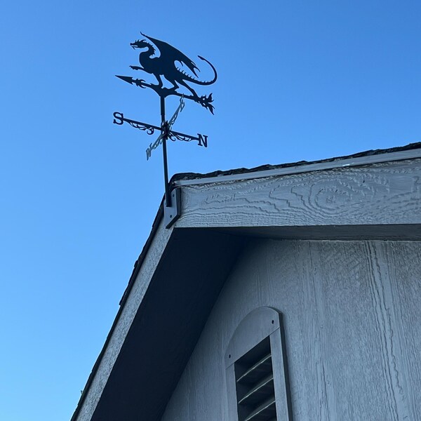 Dragon Weather Vane, Majestic Weathervane, Fantasy Garden Art, Wind ...