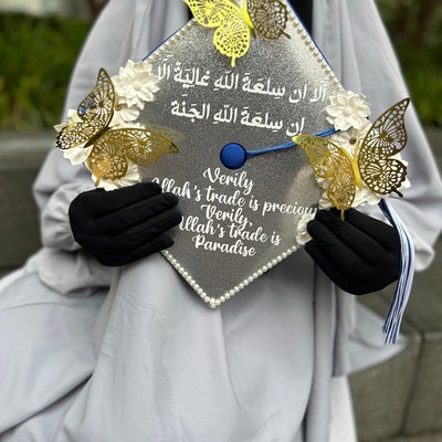 Custom Islamic Graduation Cap Hand Painted Cap 3D Highschool, College ...