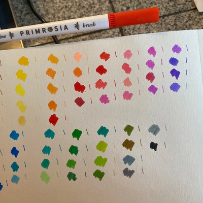 Primrosia 60 Dual Tip Watercolor Markers, Fine and Brush Tips Pens - Etsy