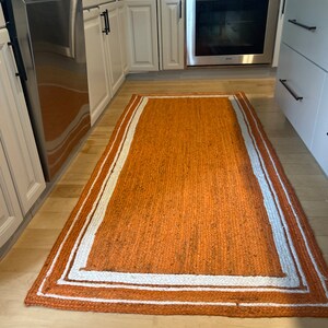 Handmade Natural Jute Yellow Rug, Hand Woven Jute Rug Yellow Color ...