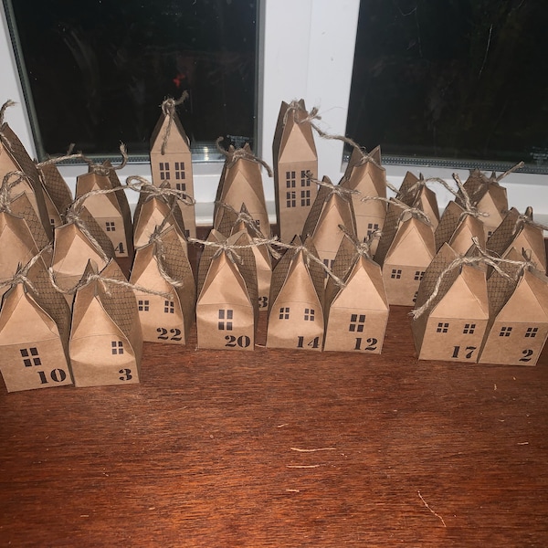 Advent Calendar Christmas Village House Kit, DIY Make Your Own - Etsy