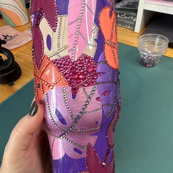 Retro Stacked Daisy Pen_rhinestone Template_ss10 Rhinestones_ Includes ...